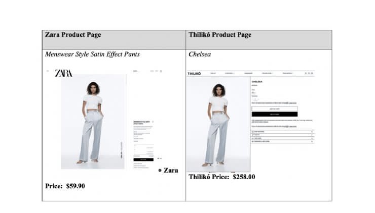 Zara Files Lawsuit Against Thiliko For Copyright Infringement And ... Zara Files Lawsuit Against Thiliko For Copyright Infringement And ...